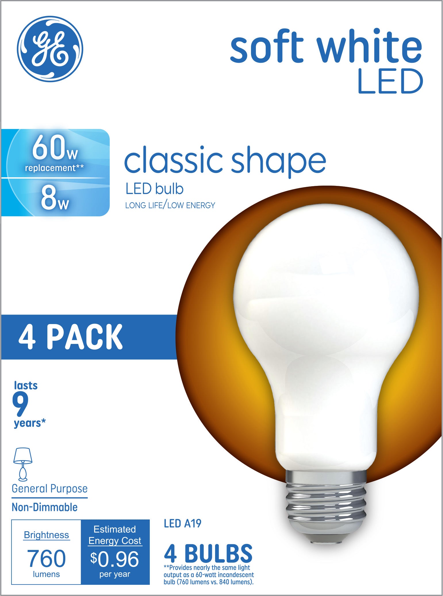GE LED, Soft White, General Purpose Bulbs