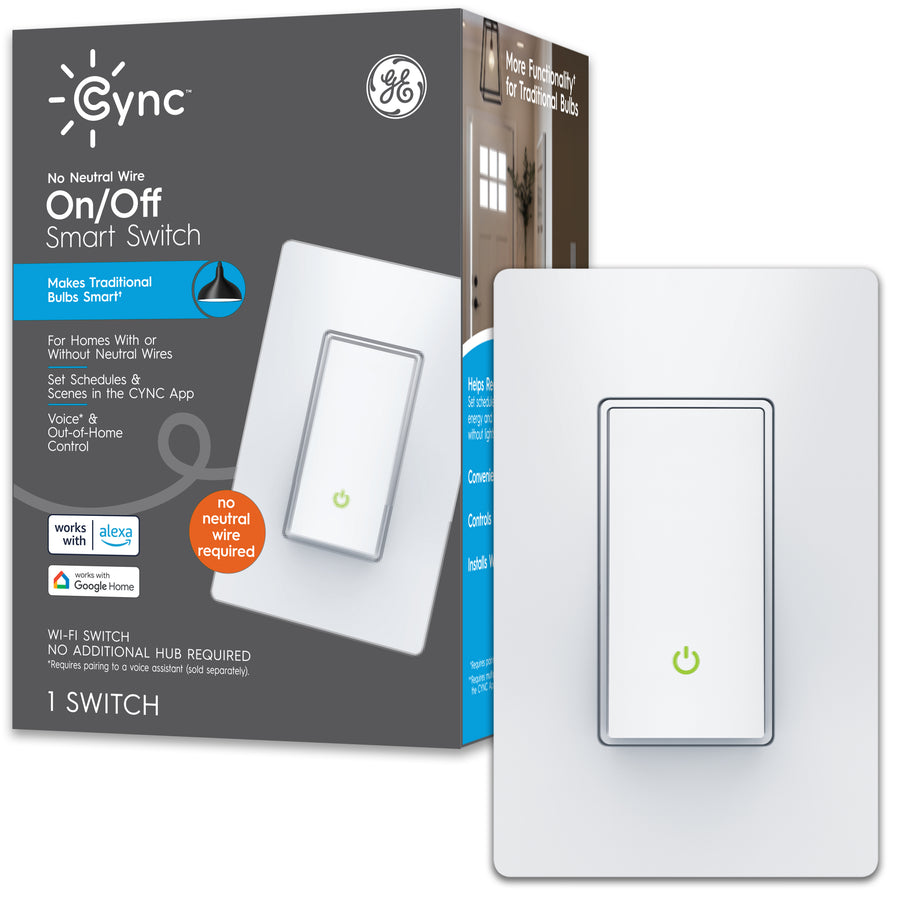 GE Cync Smart Switch, No Neutral Wire Required| GE Lighting Store