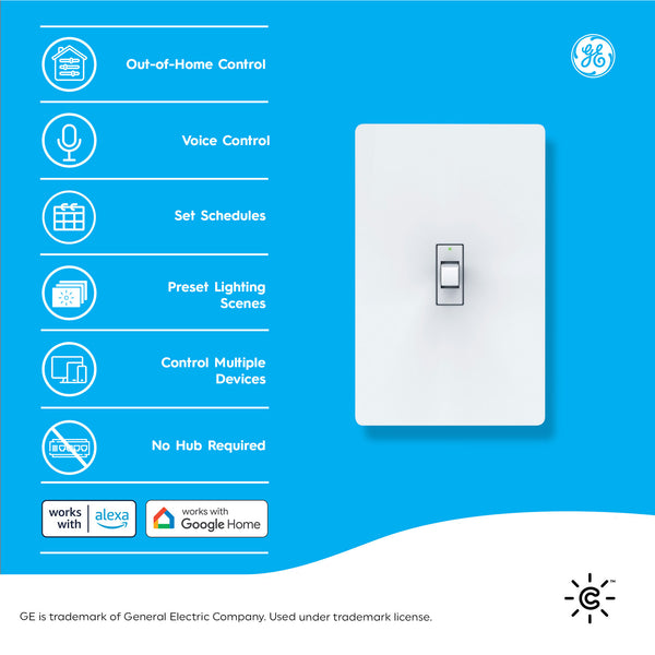 GE Cync Smart Switch, No Neutral Wire Required| GE Lighting Store