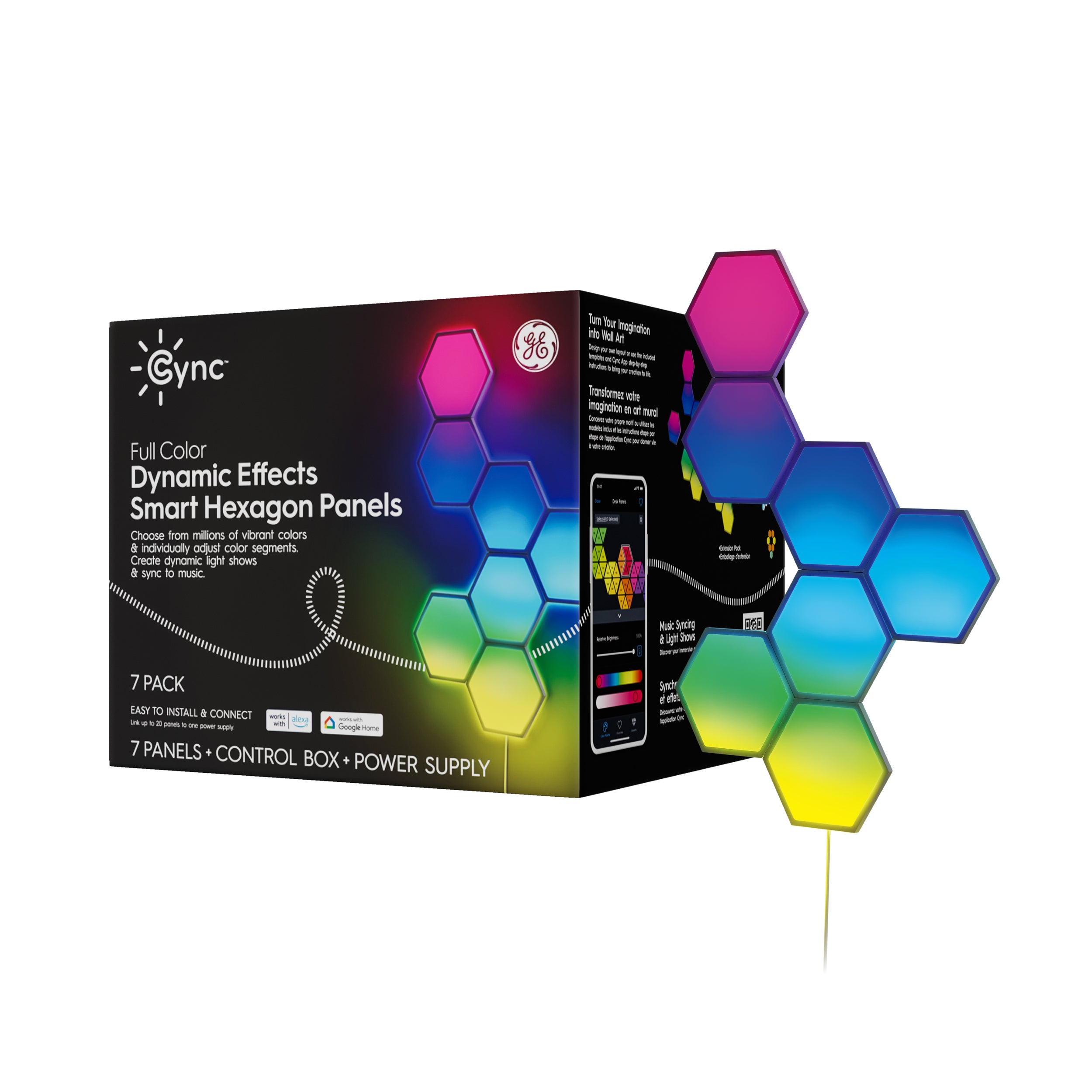 Cync Dynamic Effects Smart LED Hexagon Panels - Color Changing | GE Lighting Store