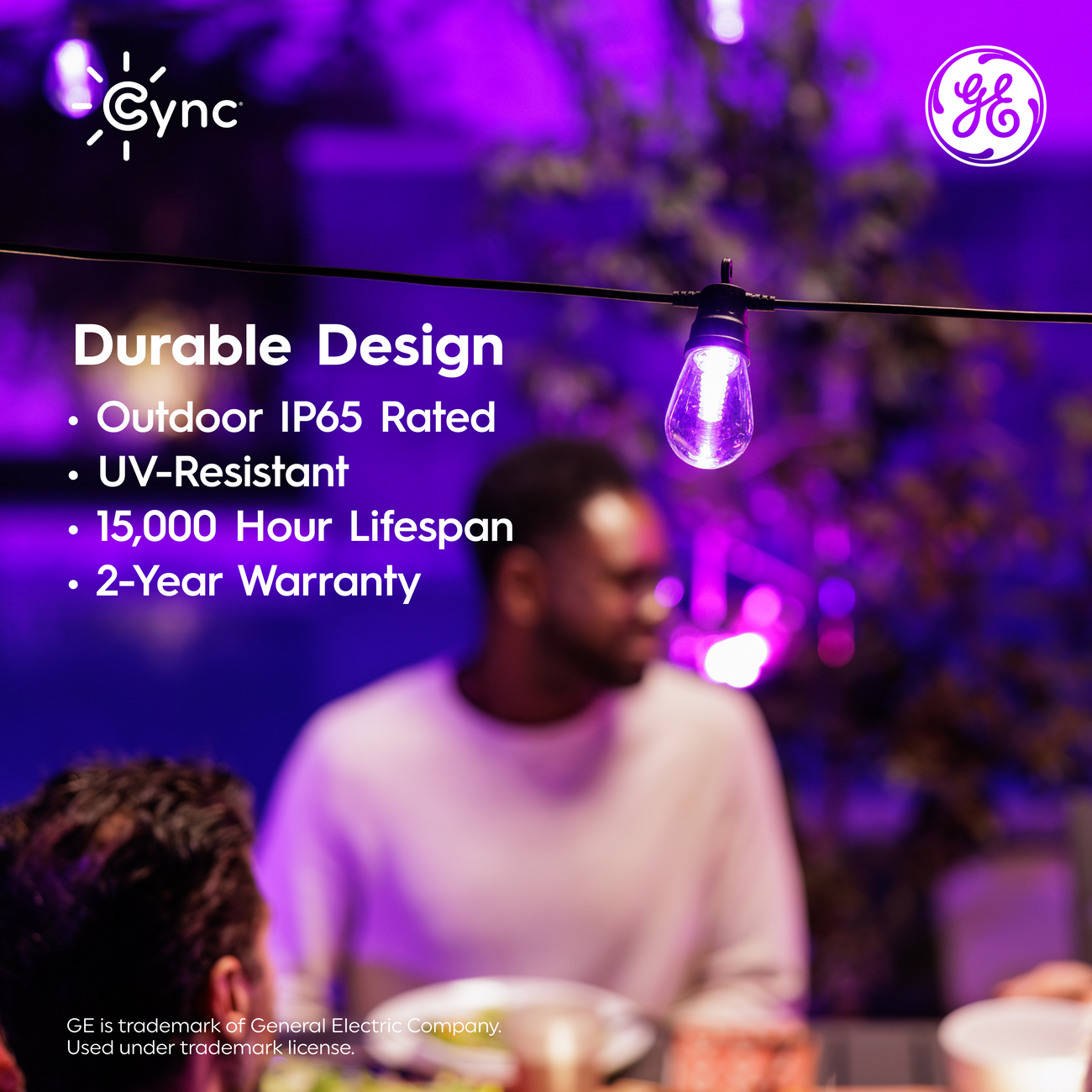 GE Cync Dynamic Effects Smart Cafe Lights, 48ft