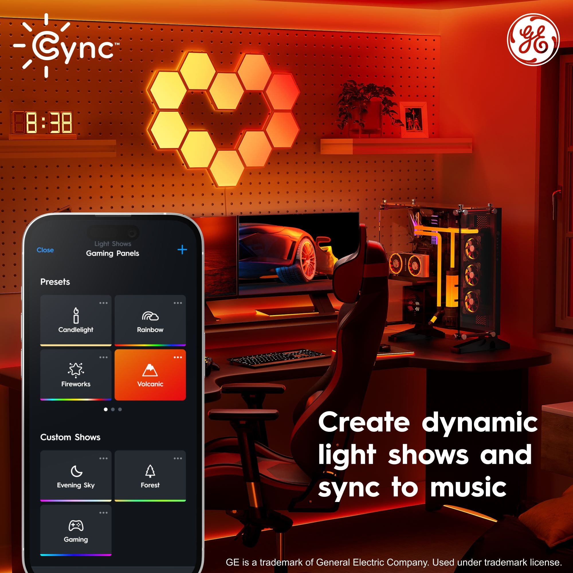 Cync Dynamic Effects Smart LED Hexagon Panels - Color Changing | GE ...