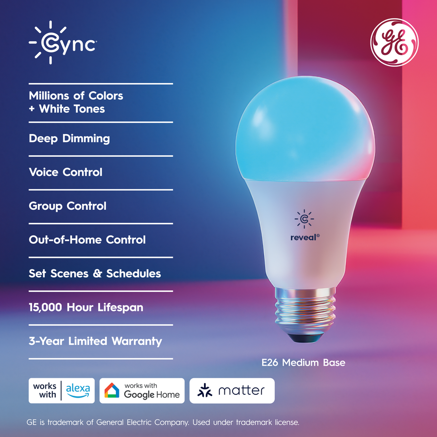Cync reveal® Smart LED Color Changing Bulbs - Alexa Compatible | GE ...