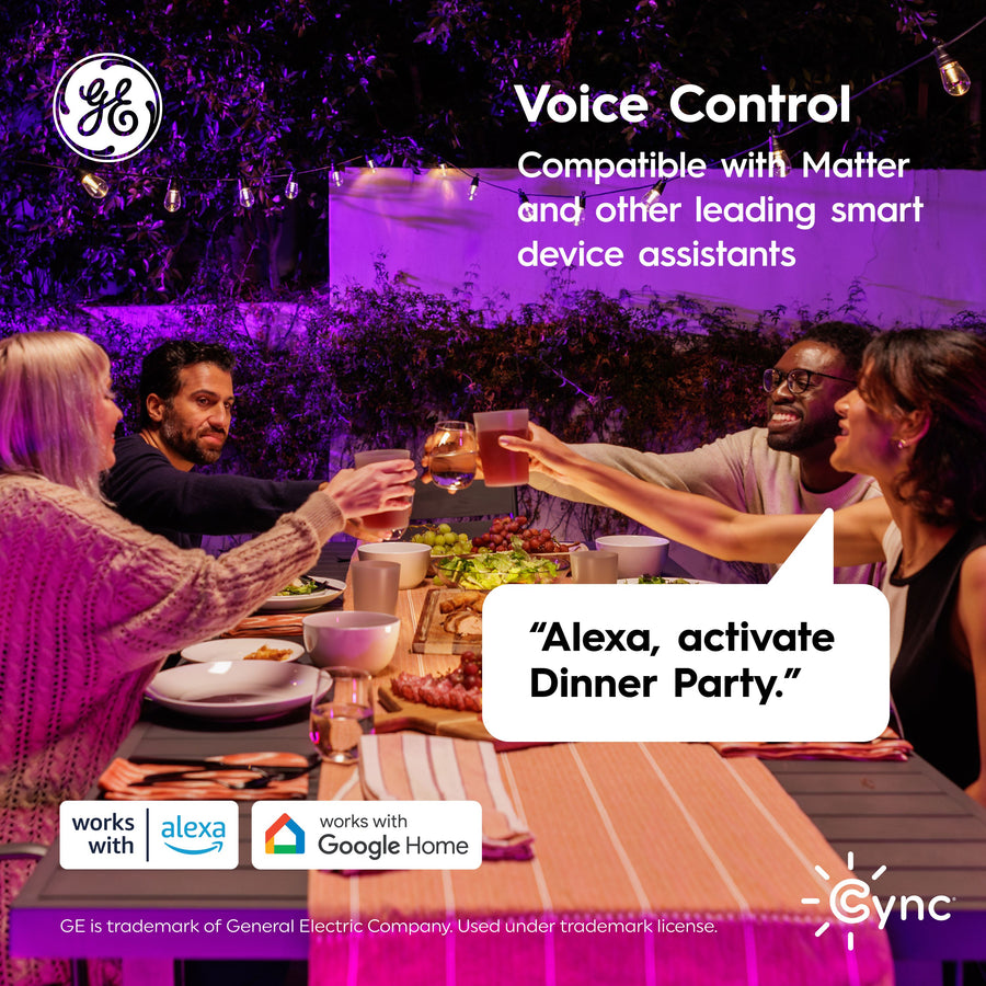 GE Cync Dynamic Effects Smart Cafe Lights, 48ft