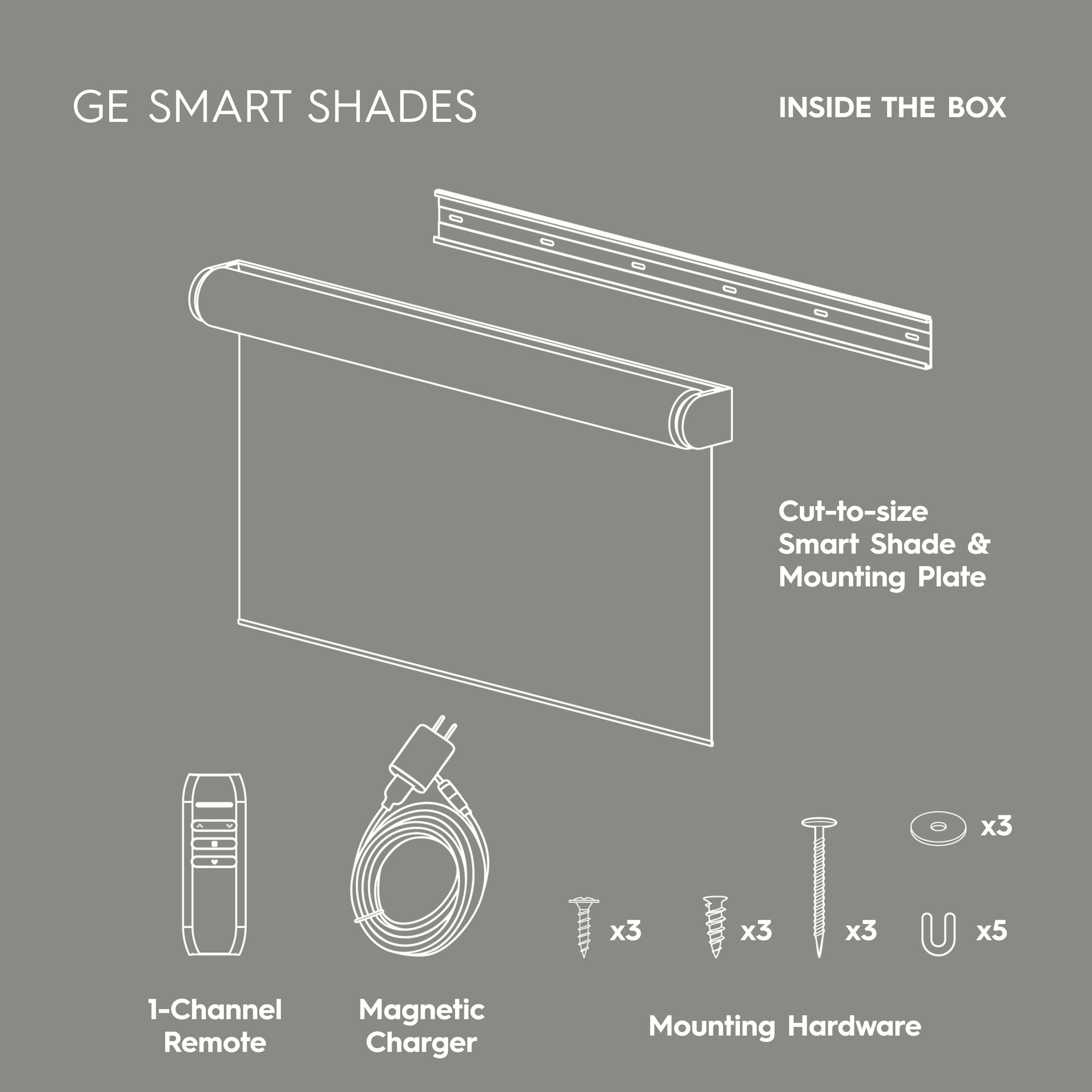 GE Smart Shade, Motorized Window Blind with Matter & Remote Control, T