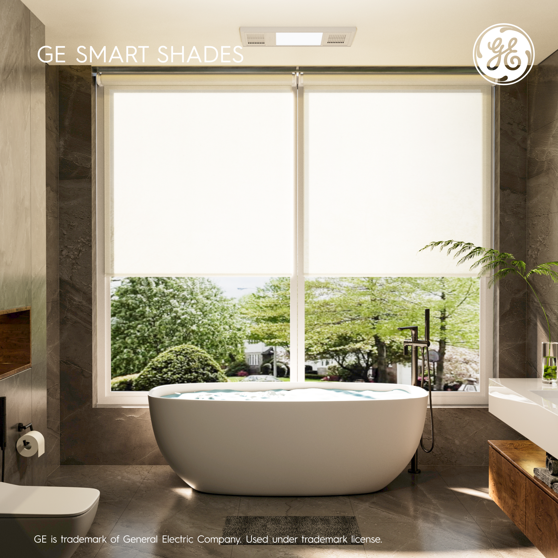 GE Smart Shade, Motorized Window Blind with Matter & Remote Control, T