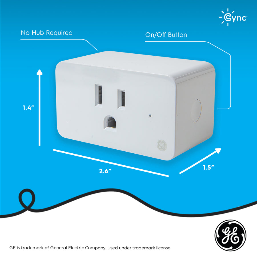 Cync Indoor Smart Plug w/ Smart Outlet Control - Alexa Compatible | GE ...