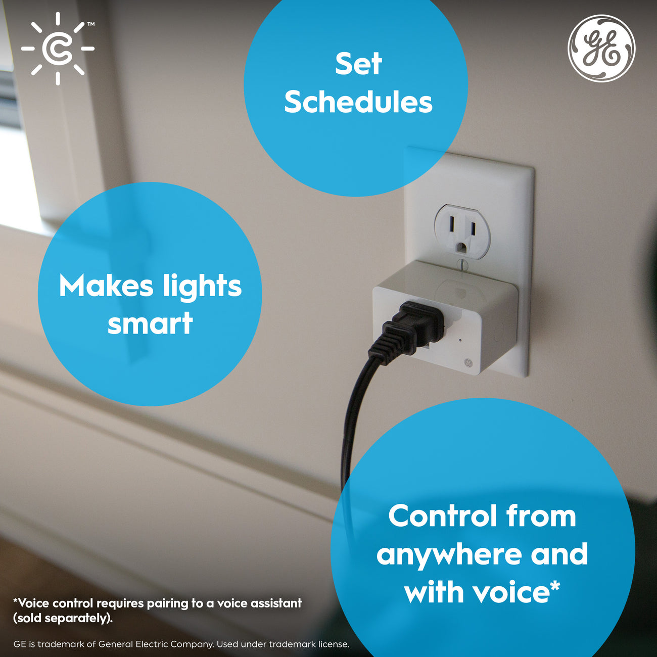 Cync Indoor Smart Plug w/ Smart Outlet Control - Alexa Compatible | GE ...