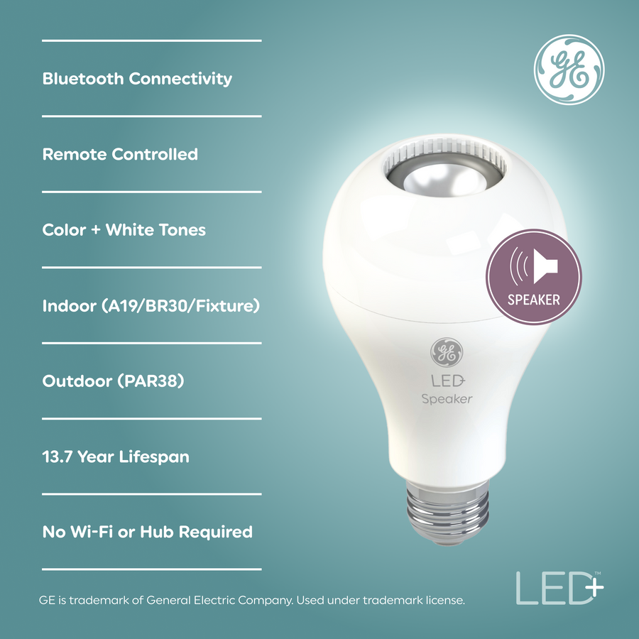 GE LED+ Speaker Lamp LED Light Bulbs, General Purpose, A21 Bulb, 9 Wat