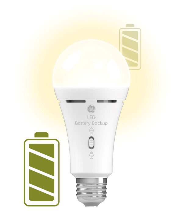 GE LED+ Battery Backup A21 LED Light Bulbs with Built-in Flashlight
