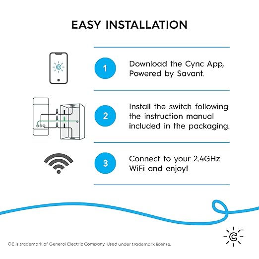 GE Cync Smart Dimmer Switch, No Neutral Wire Required| GE Lighting Store