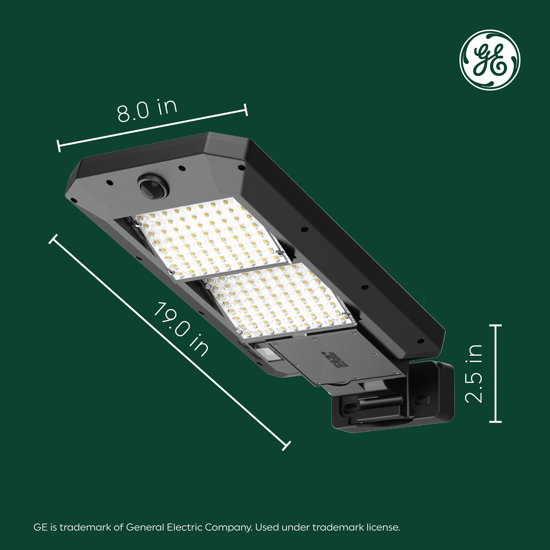 GE Outdoor Security Solar Streetlight, Adjustable Lights, Dusk to Dawn