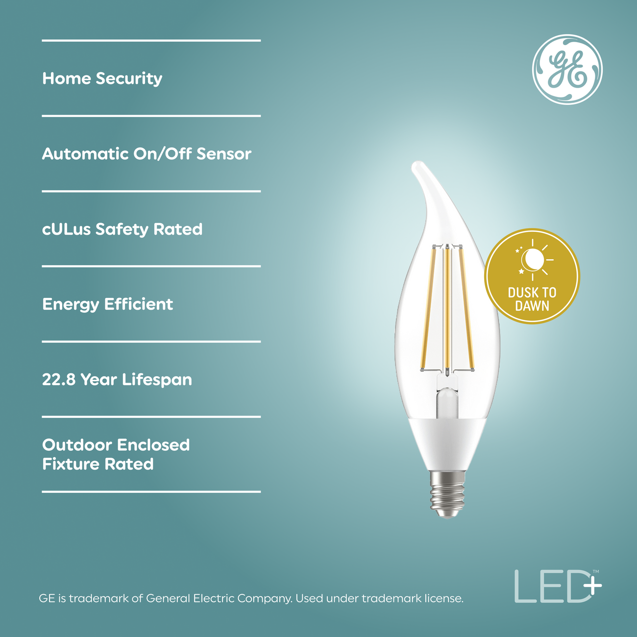 GE LED+ Dusk to Dawn LED Security Light Bulbs
