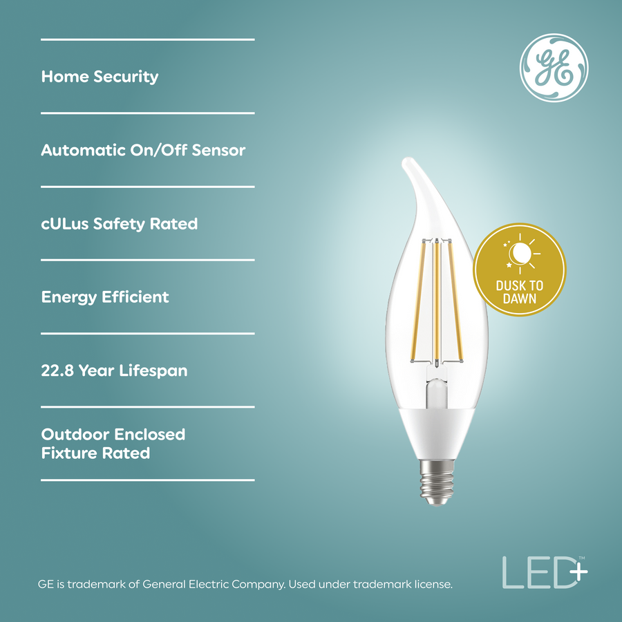 GE LED+ Dusk to Dawn LED Security Light Bulbs