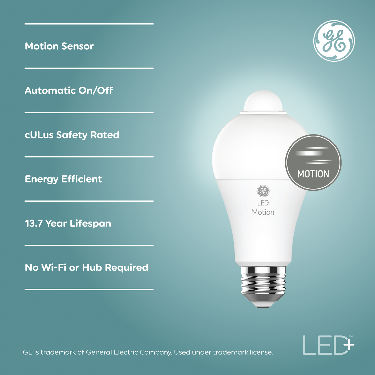 GE LED+ Motion Sensor LED Security Light Bulbs