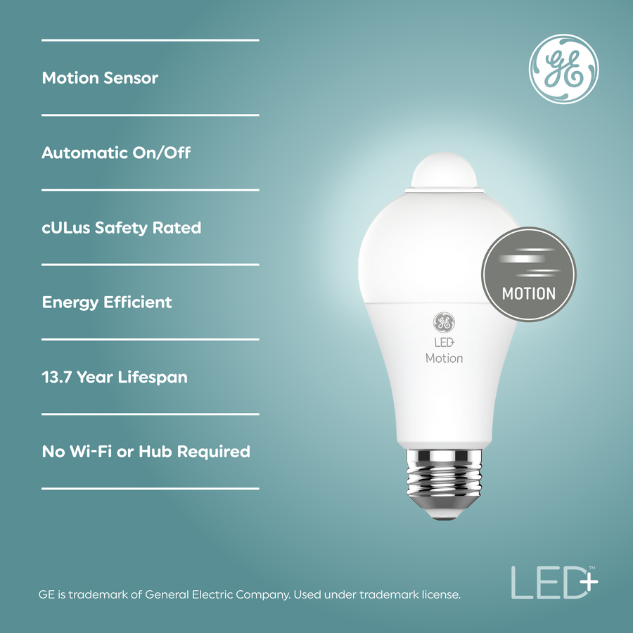 GE LED+ Motion Sensor LED Security Light Bulbs
